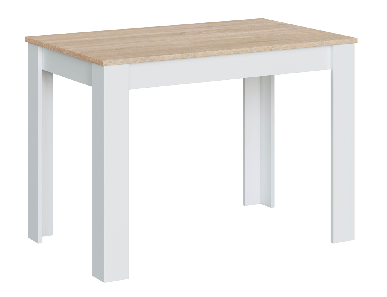 Mesa de comedor en blanco artik y roble canadian | Rapimueble
