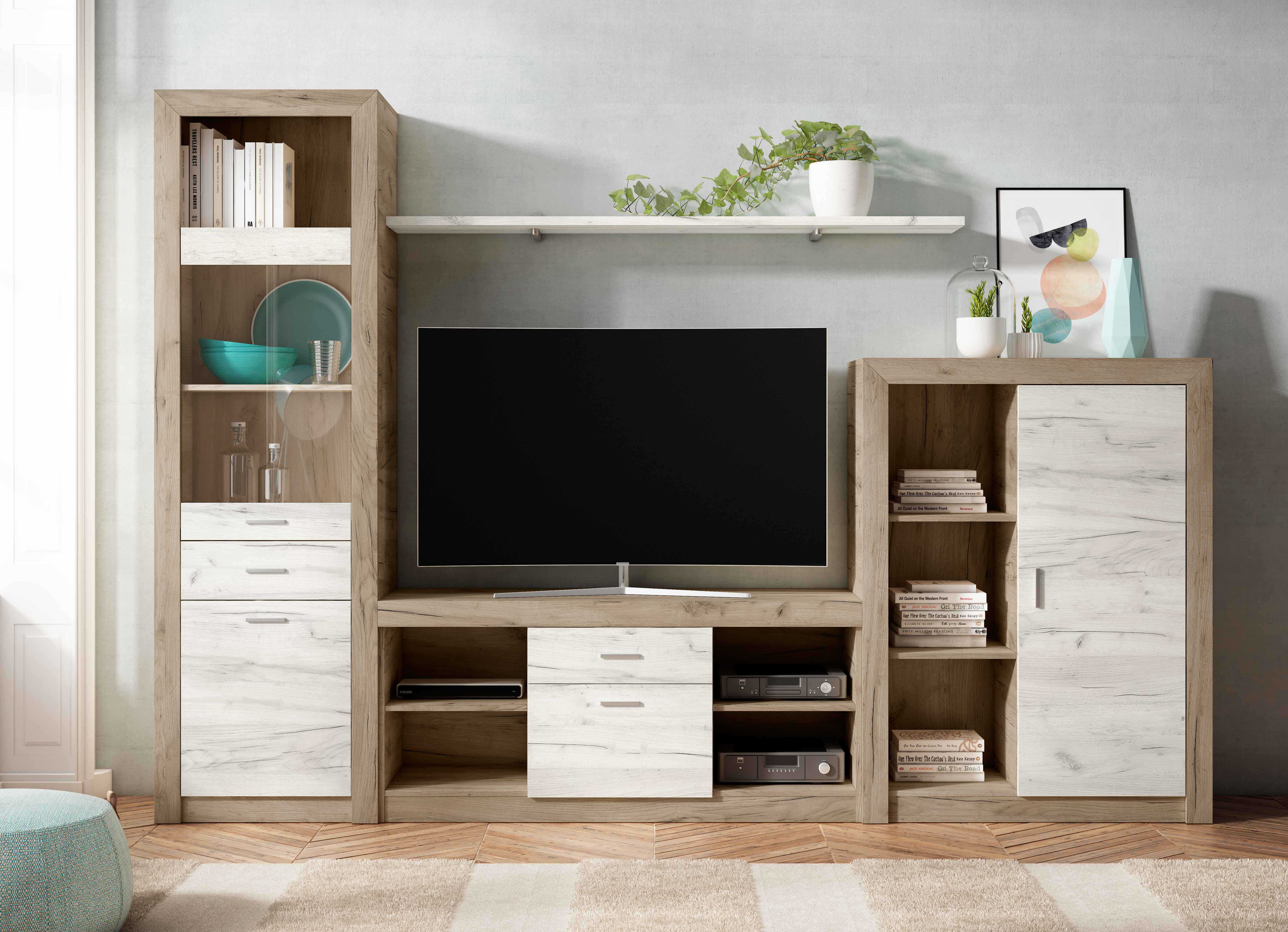 Composición en roble y nordik | Rapimueble