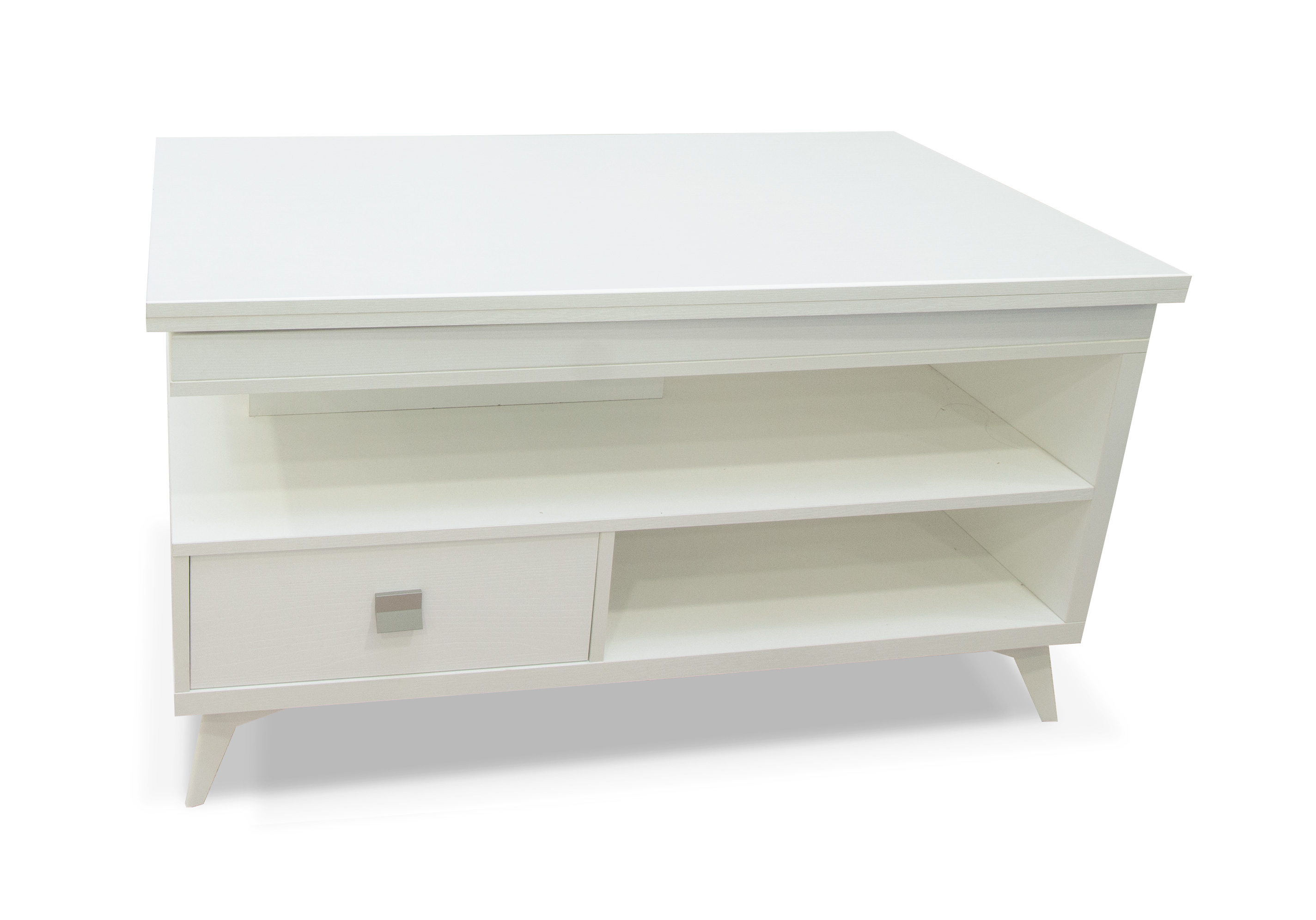 Mesa de centro extensible con patas en blanco poro | Rapimueble