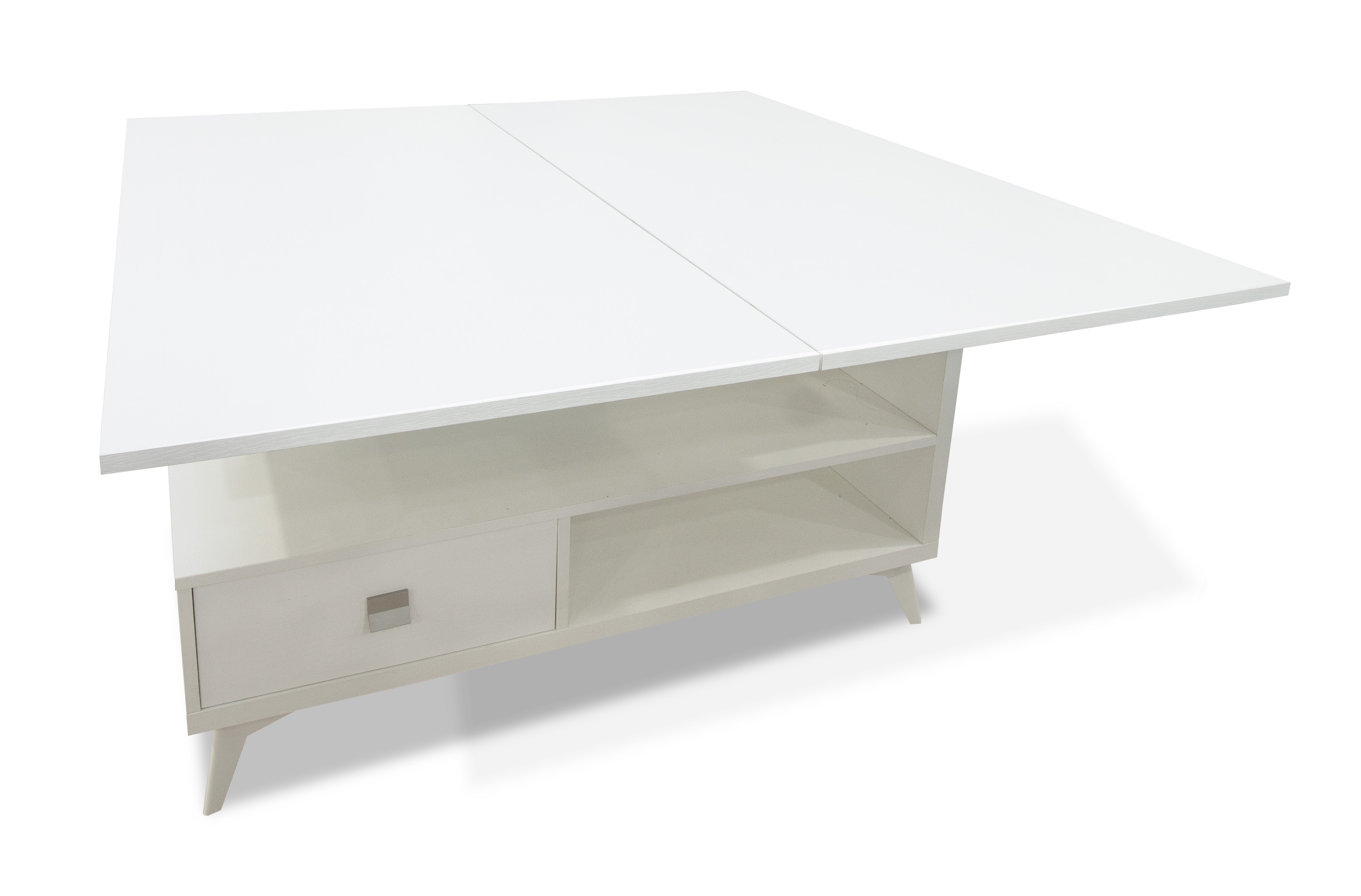 Mesa de centro extensible con patas en blanco poro | Rapimueble